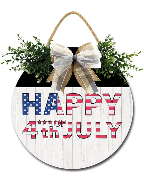 Happy 4th Of July Door Sign Summer Independence Day Decorations Wreath ...