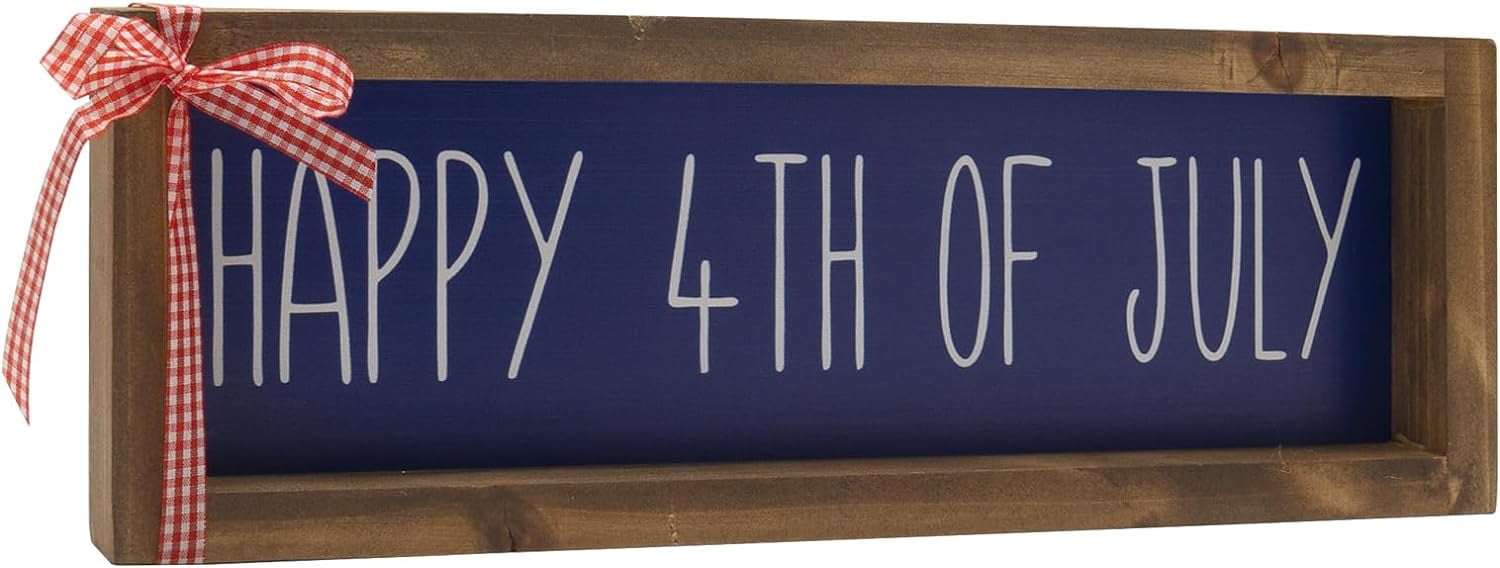 Happy 4th Of July Sign Independence Day Decorations For Home Wooden ...