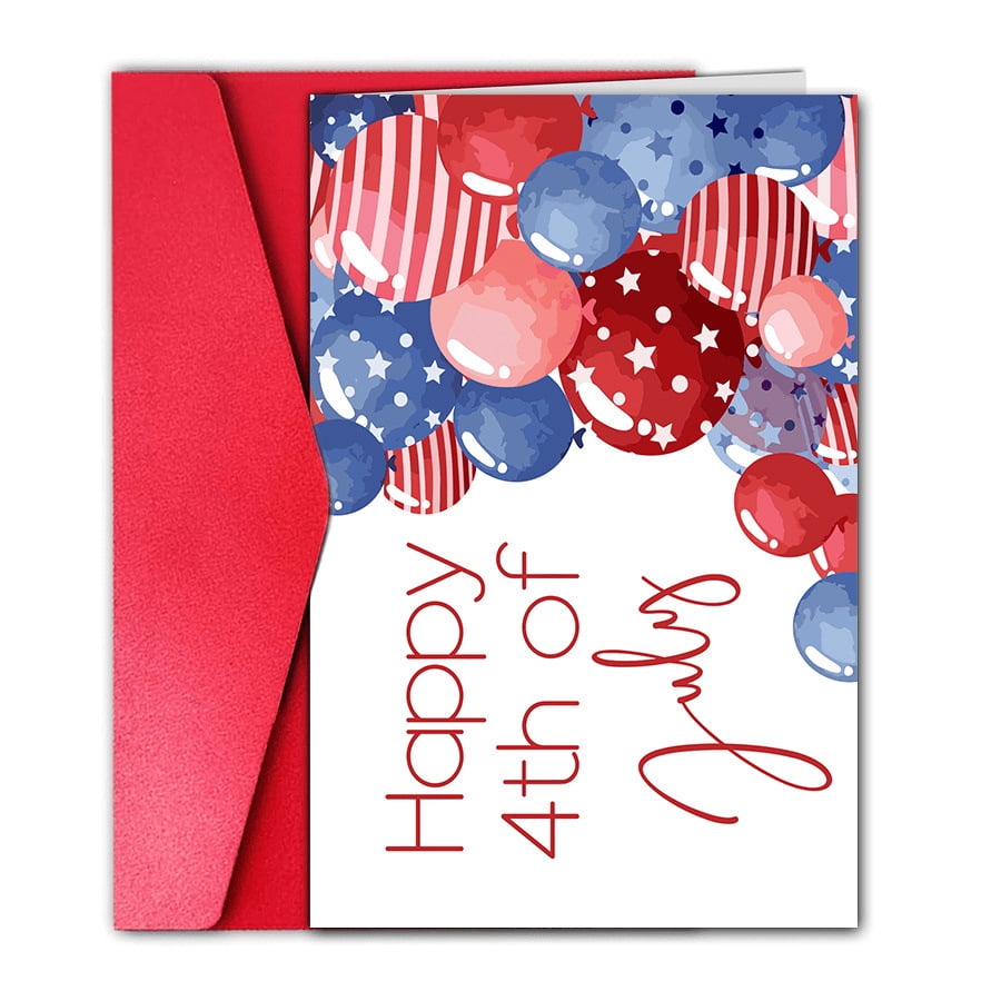 Happy 4th of July Greeting Card - Festive Design with Red Envelope ...