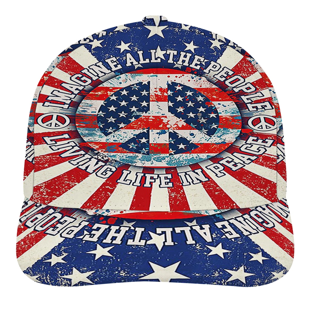 Happy 4th of July Imagine All The People Living Life In Peace Hippie ...