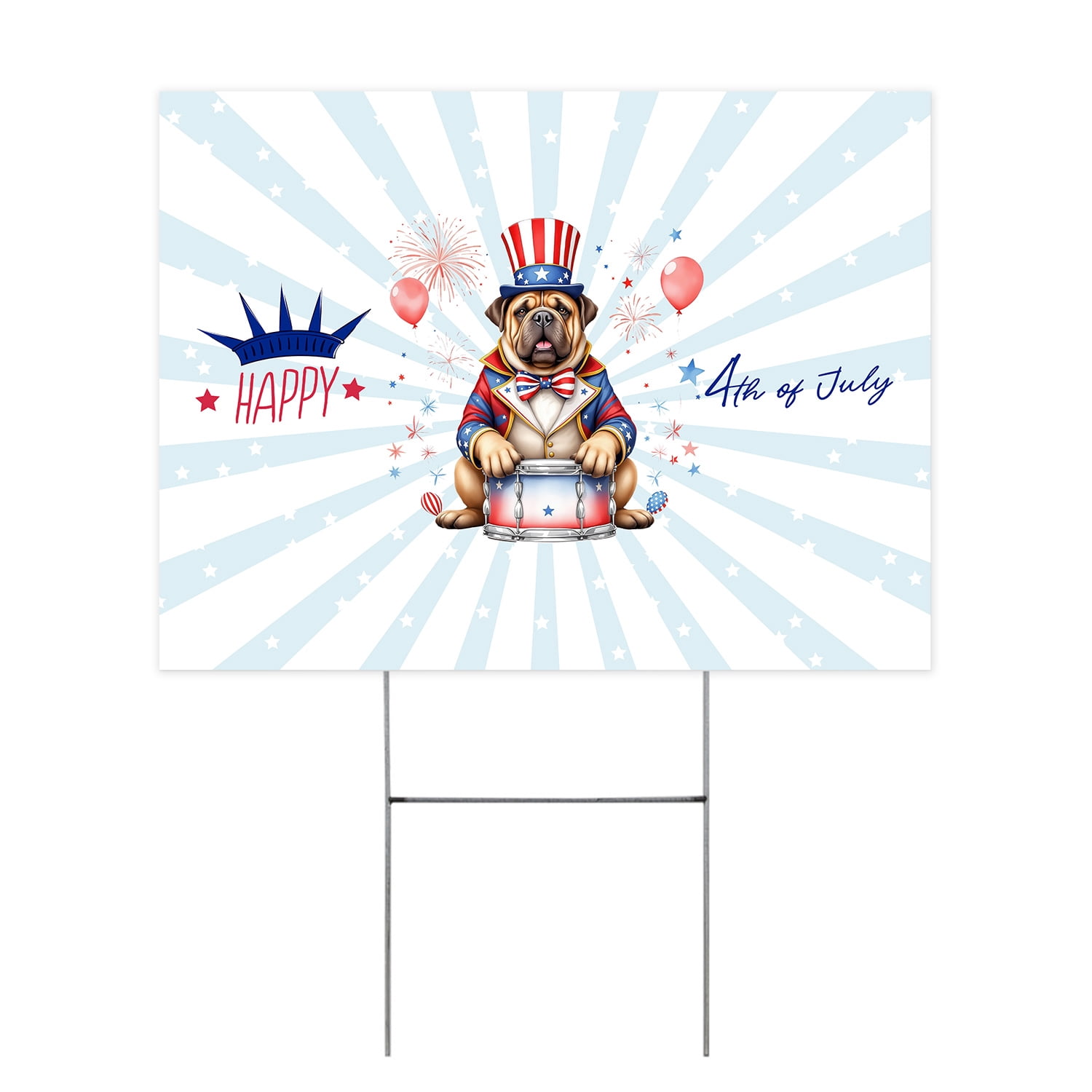 Happy 4th of July Patriotic Bullmastiff Marching Band Uniform Balloons ...