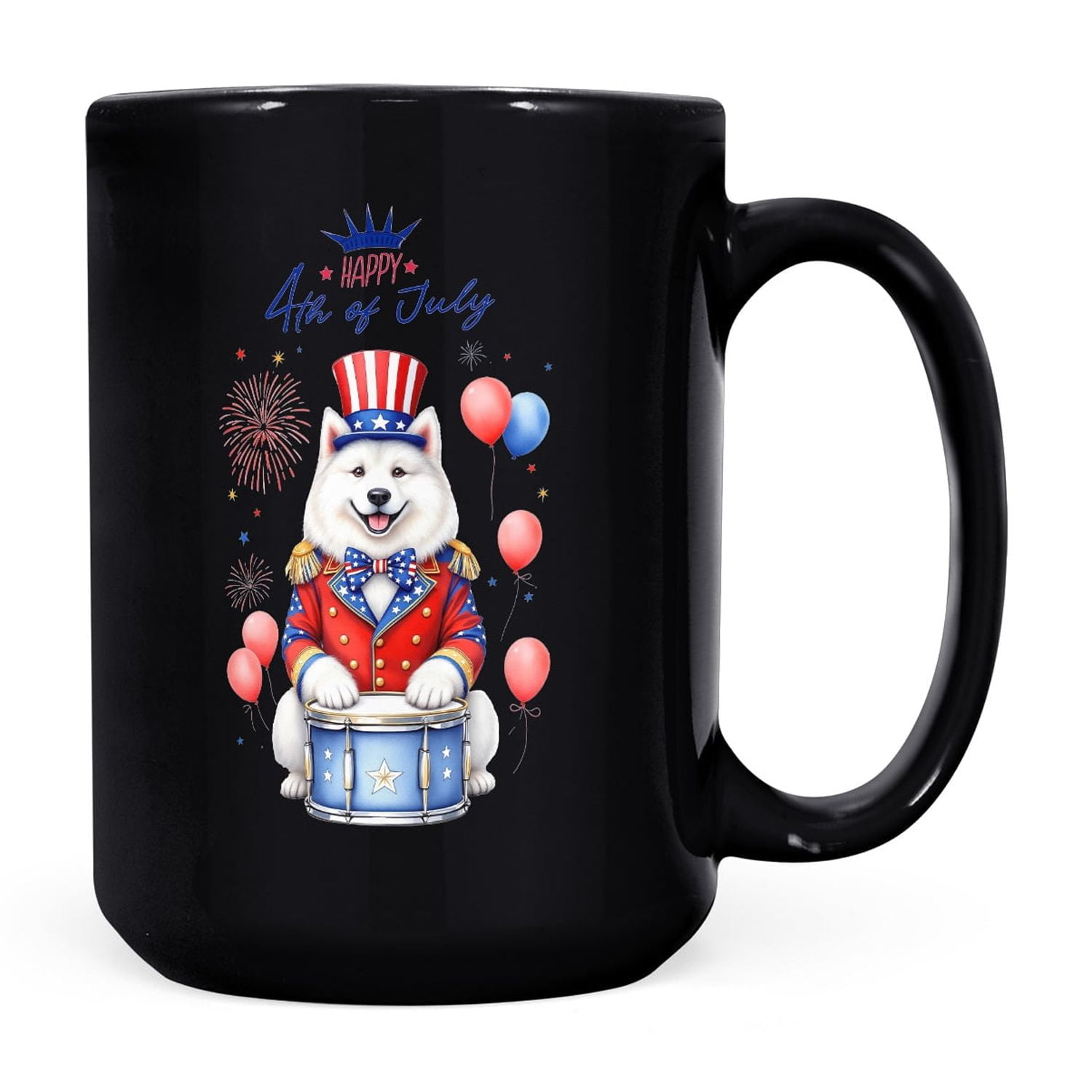 Happy 4th of July Patriotic Samoyed Marching Band Uniform Balloons ...
