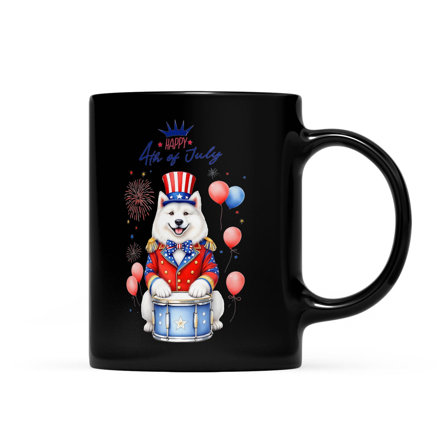 Happy 4th of July Patriotic Samoyed Marching Band Uniform Balloons ...