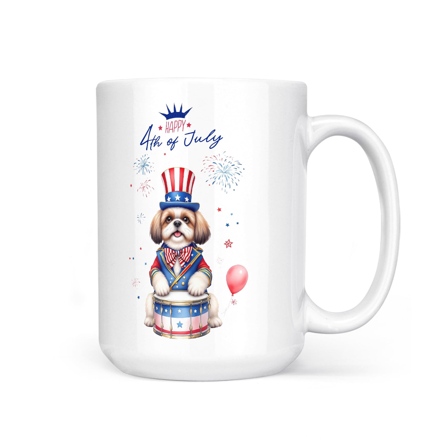 Happy 4th of July Patriotic Shih Tzu Marching Band Uniform Balloons ...