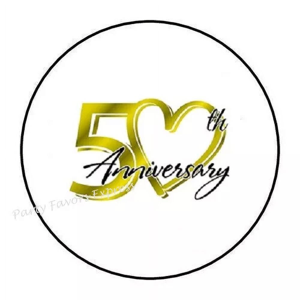 Happy 50Th Anniversary Sticker Party Favors Sticker Envelope Seals ...