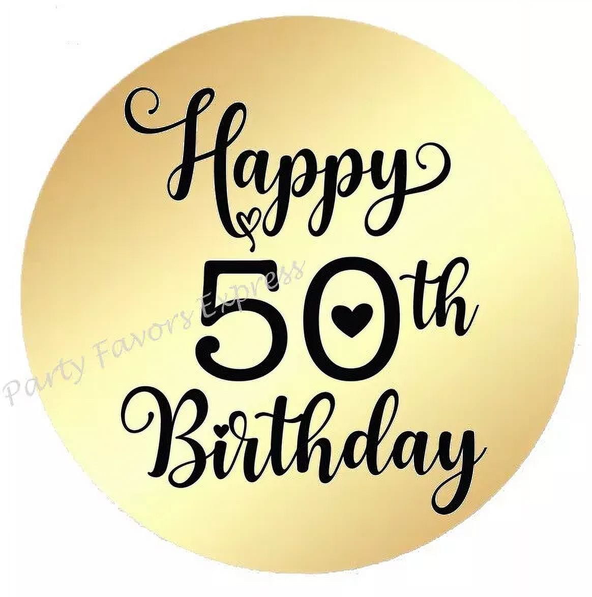 Happy 50Th Birthday Stickers Party Favors Phone Decal Water Bottle ...