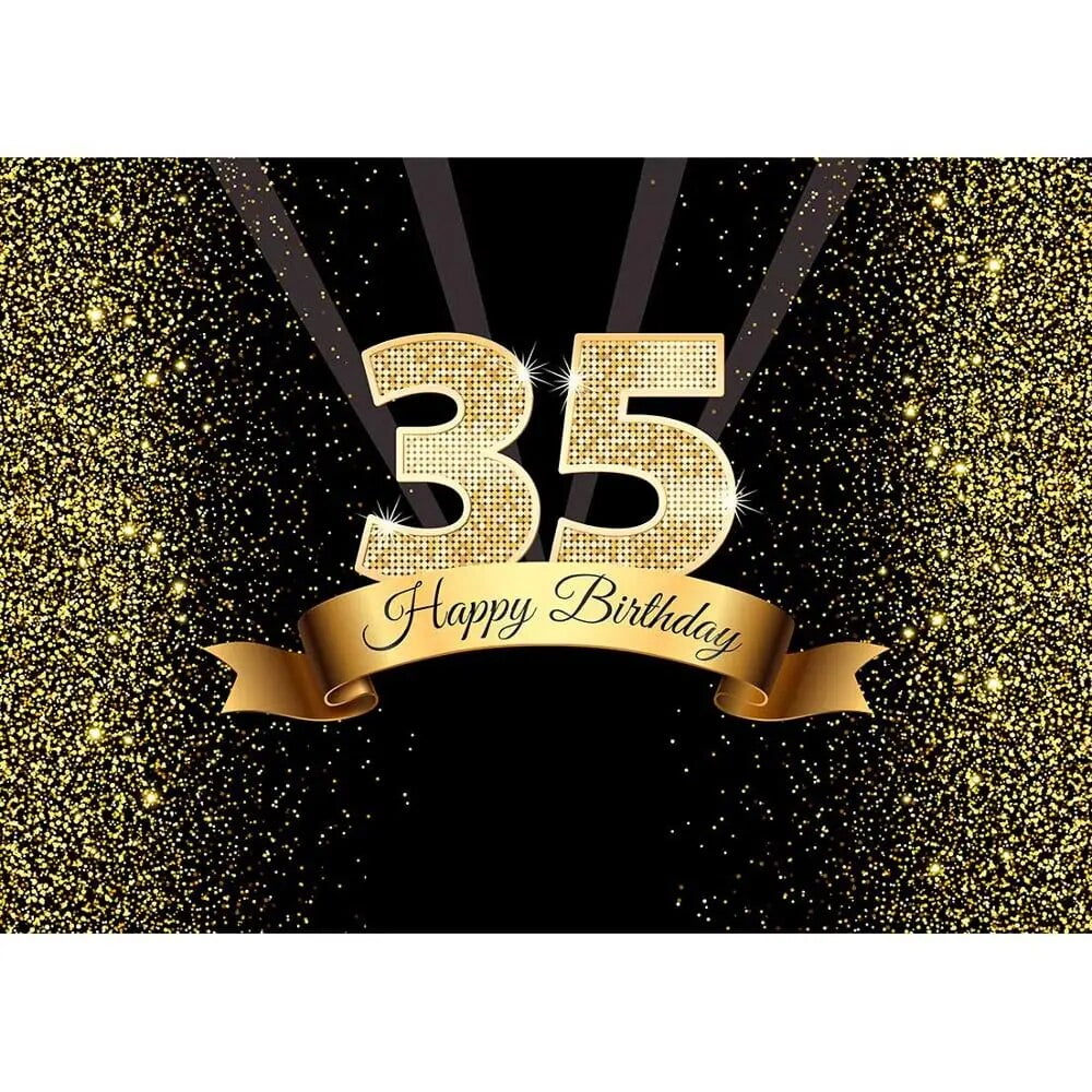 Happy 50th 40 30 25 18 Birthday Party Background Props Gold Polka Dot ...