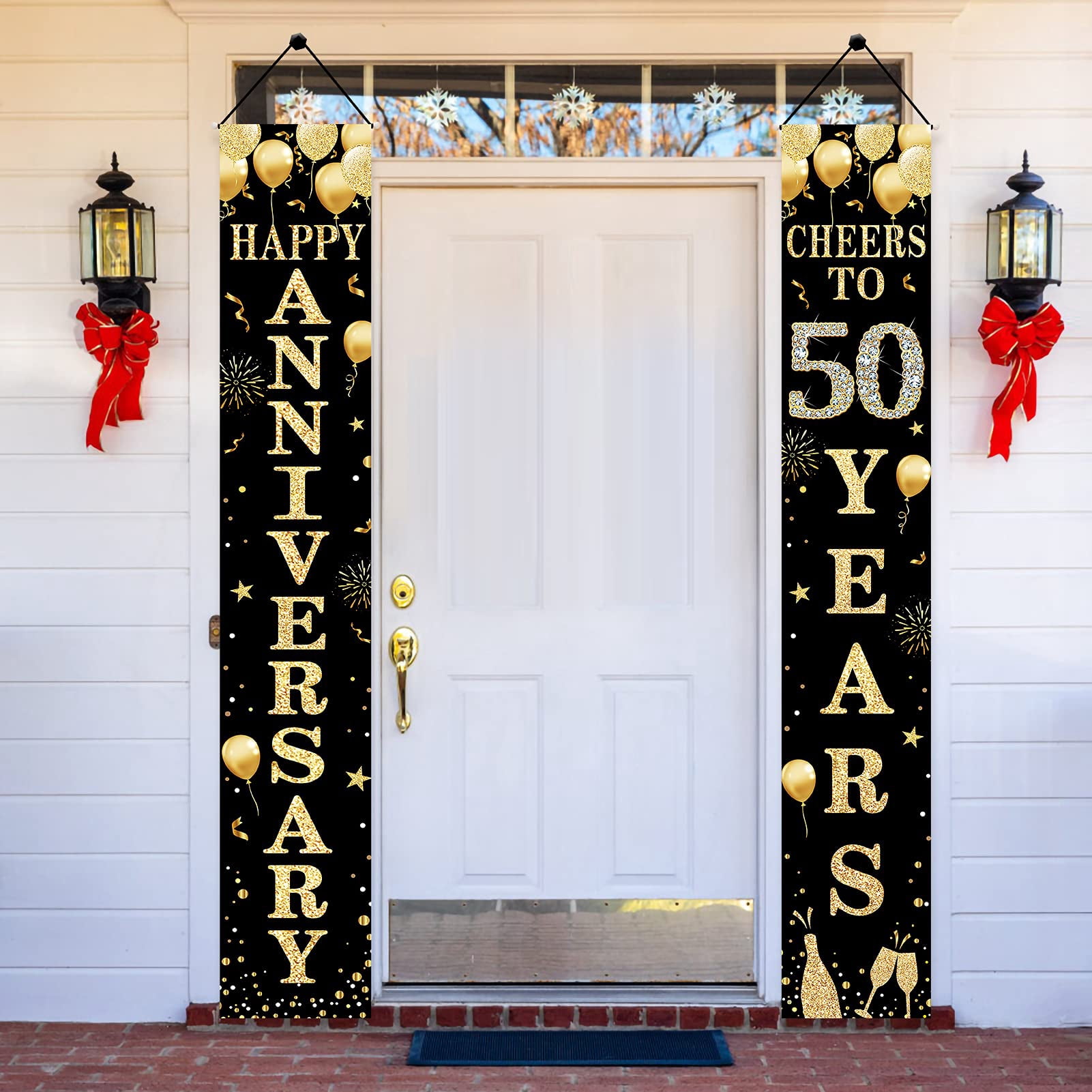 Happy 50th Anniversary CORNET Door Banner Decorations, 50 Years Cheers ...