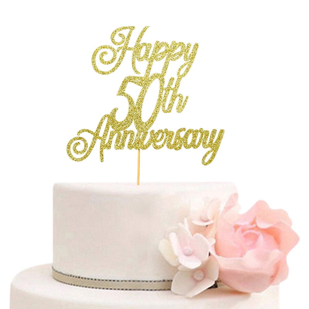 Happy 50th Anniversary Cake Topper 50th Wedding Anniversary Decor