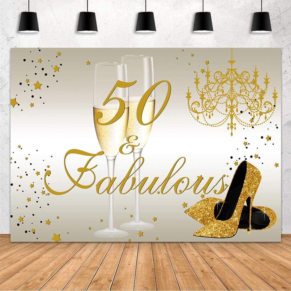 Happy 50th Birthday Backdrop for Women 50th Birthday Decoration Banner ...