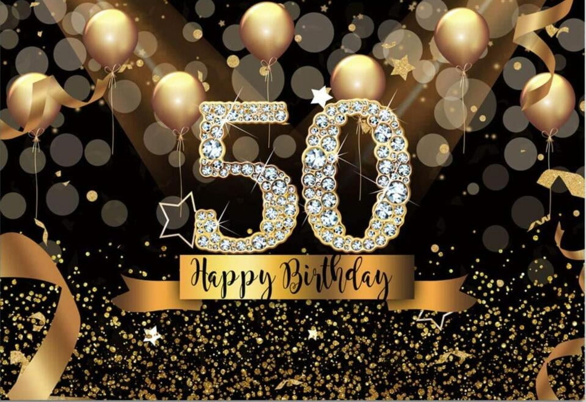 Happy 50th Birthday Party Background Custom Backdrop Balloon Photo ...