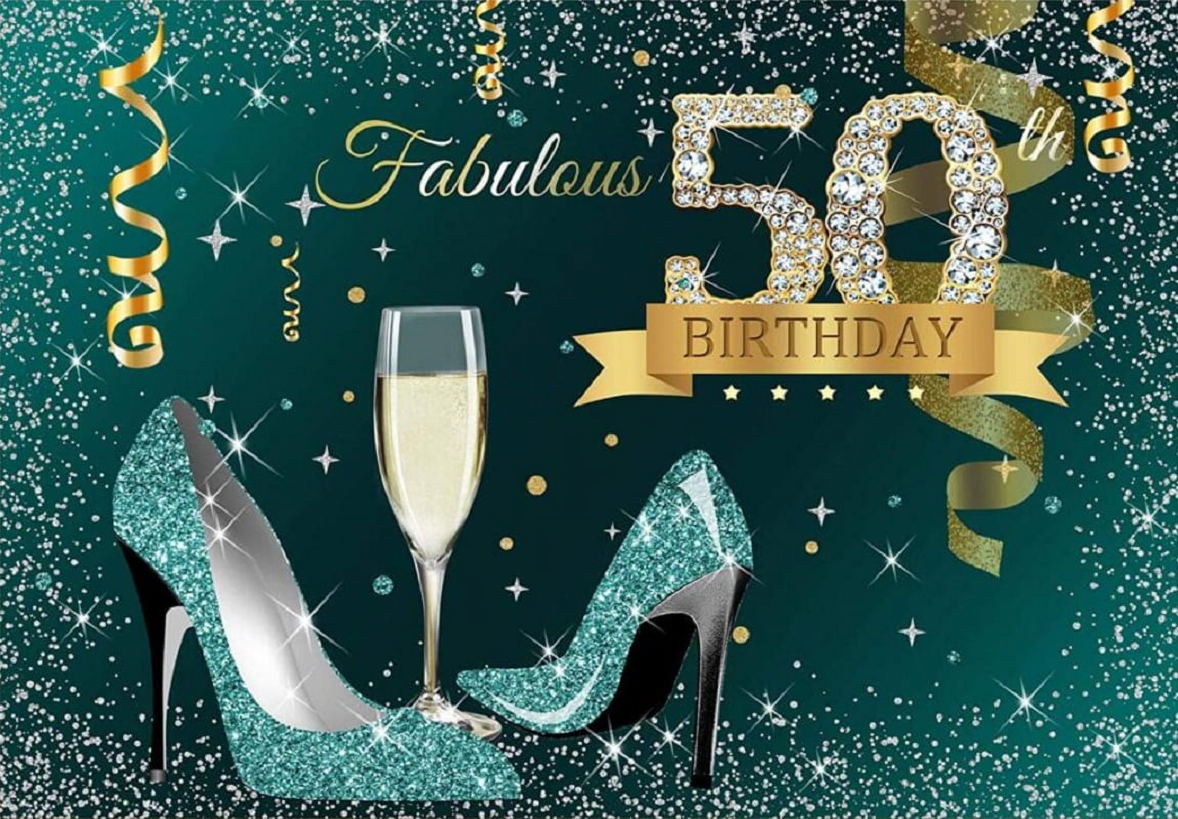 Happy 50th Birthday Party Background Custom Backdrop Balloon Photo ...