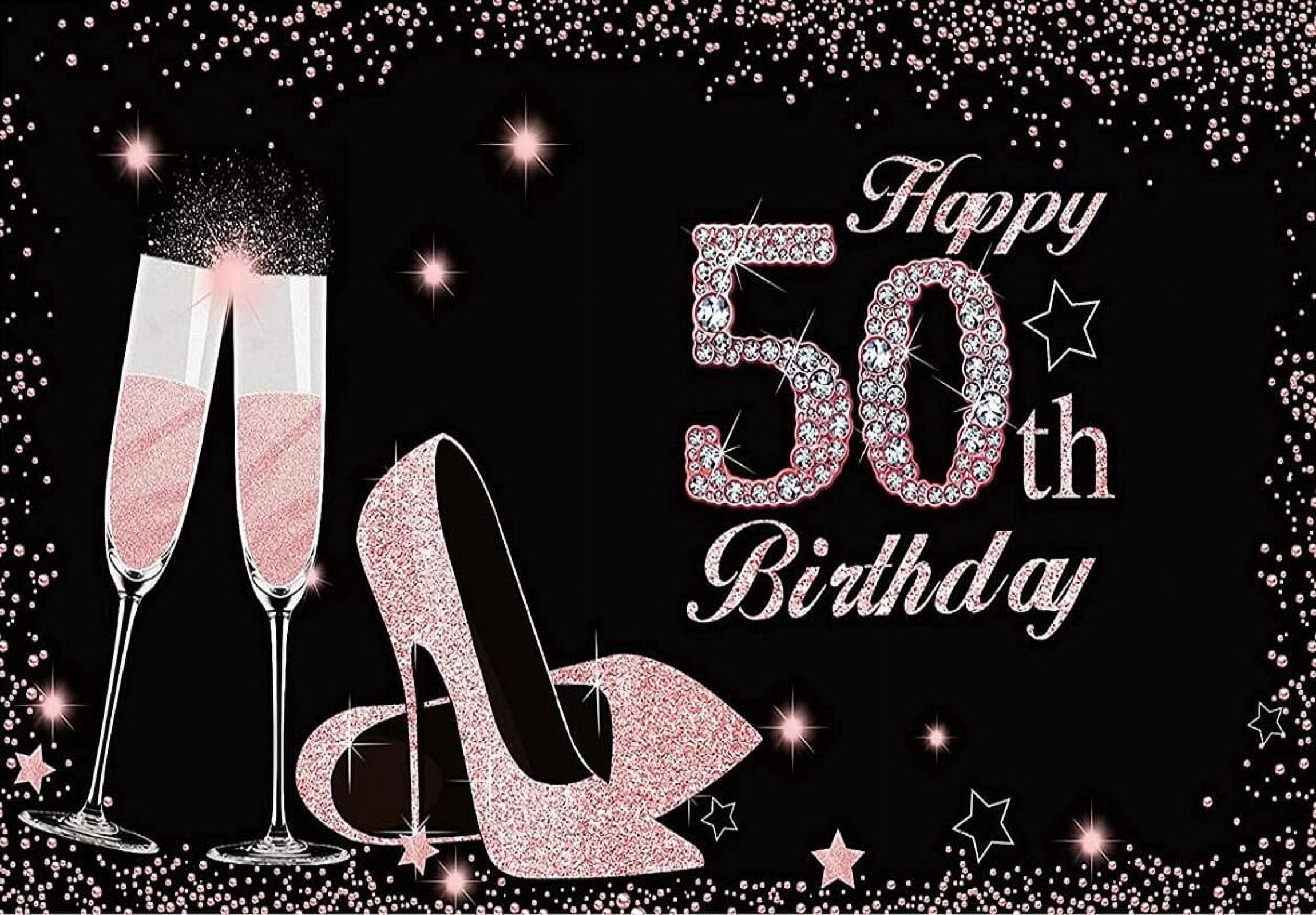 Happy 50th Birthday Party Background Custom Backdrop Balloon Photo ...