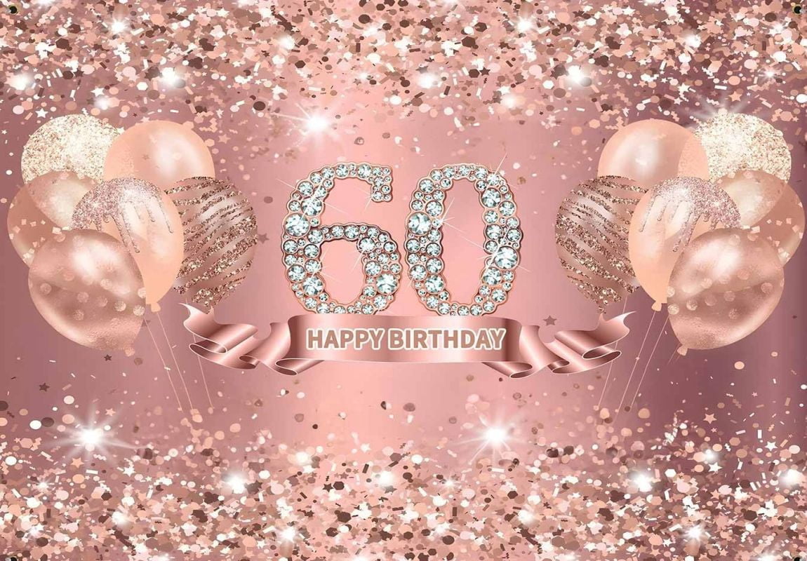 Happy 55/60th Birthday Background for Photography Black and Gold ...