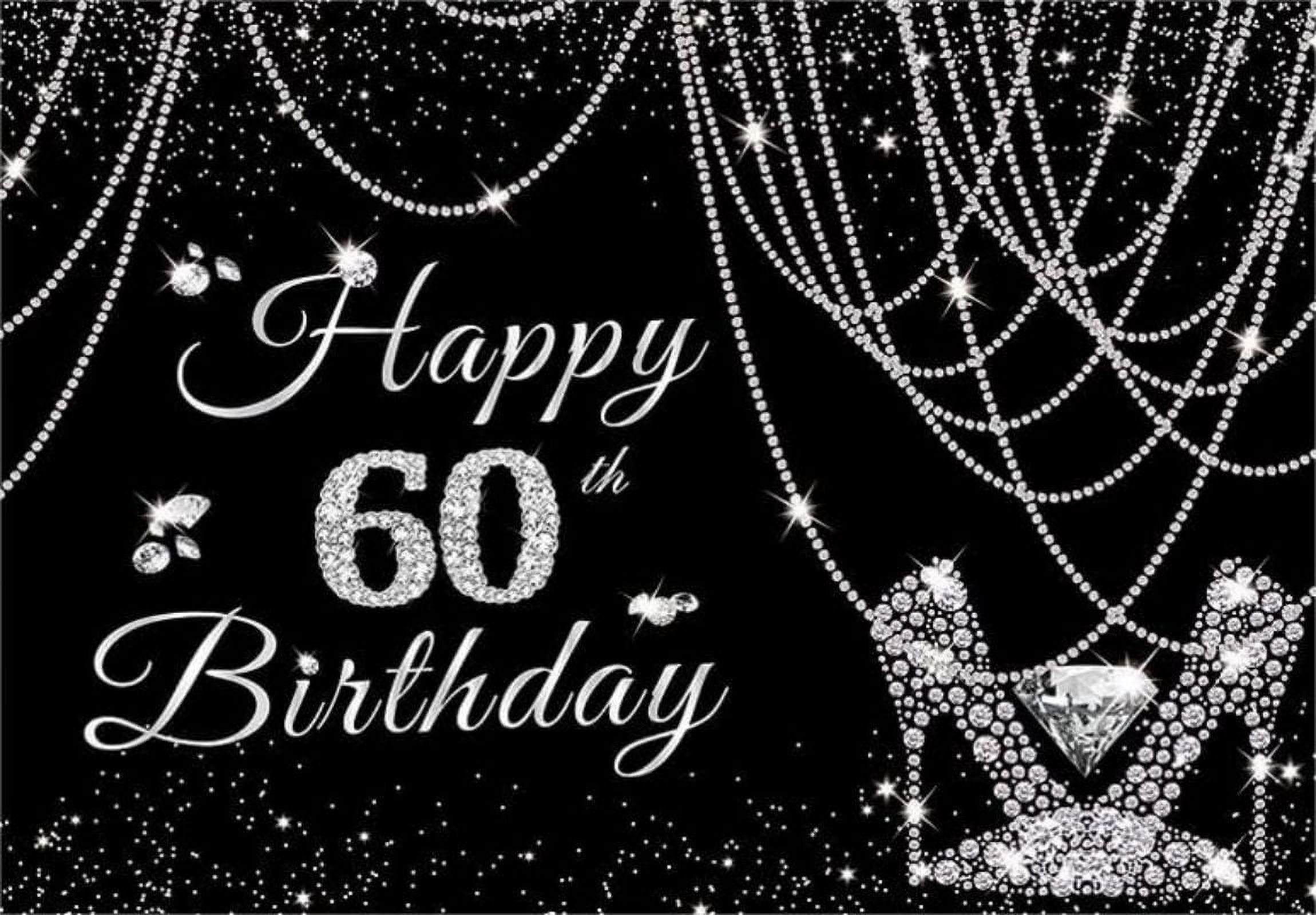 Happy 55/60th Birthday Silver and Navy Blue Background Photo Diverse ...