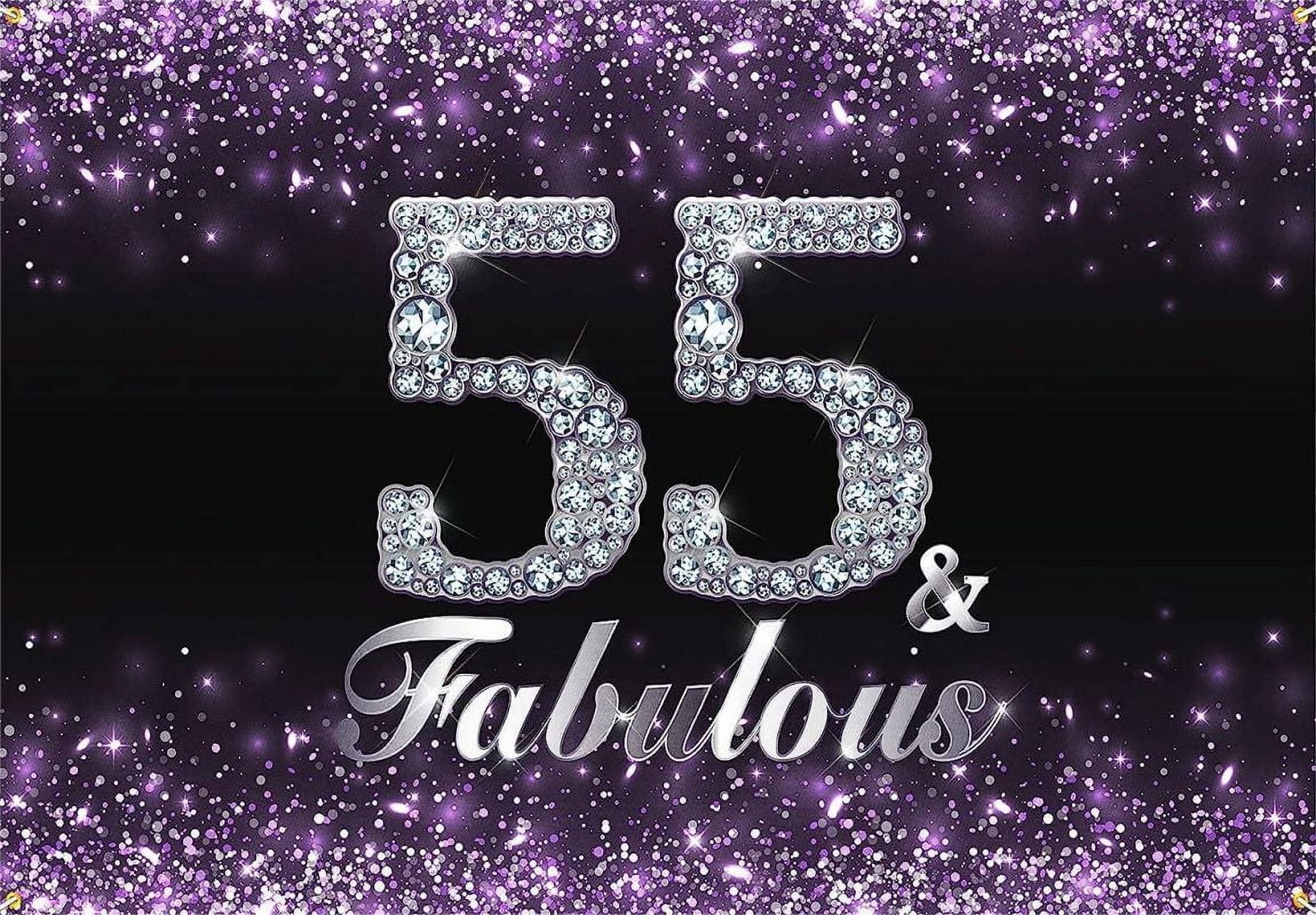 Happy 55/60th Birthday Silver and Navy Blue Background Photo Diverse ...