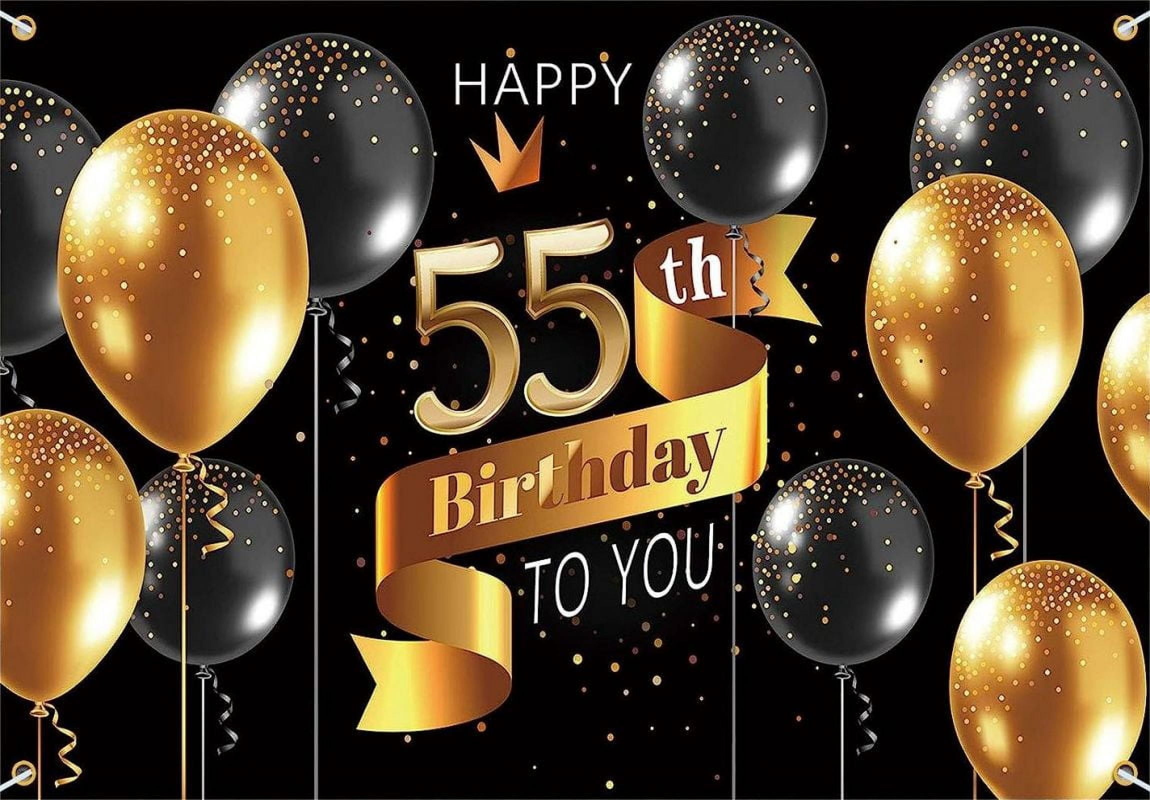 Happy 55/60th Birthday Silver and Navy Blue Background Photo Diverse ...