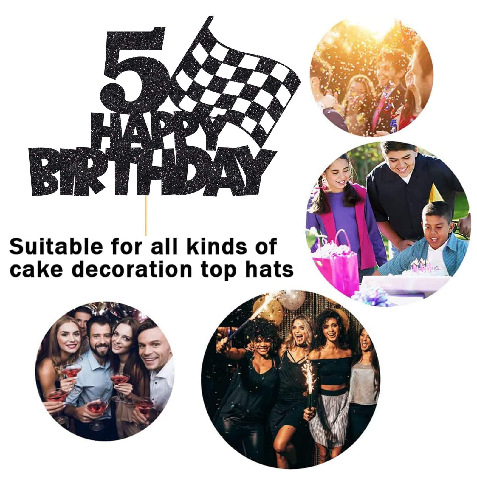 Happy 5st Birthday AJH3 Cake Topper Car Cake Topper Race Car Cake ...