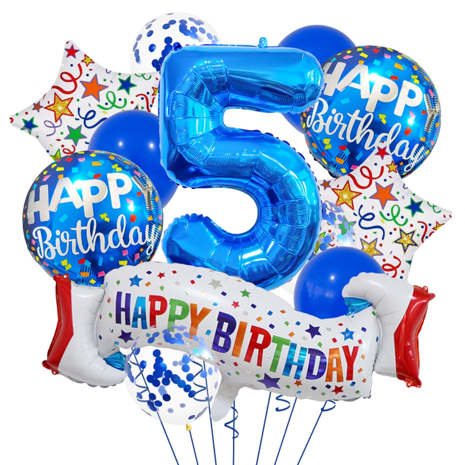Happy 5th BirthdayEGSC Balloon Colorful Banner Balloons Set 5th Old ...