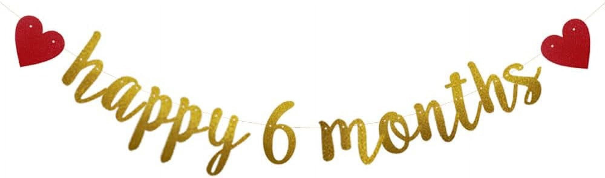 Happy 6 Months Banner, Pre-strung ,Half Year,First Birthday,Anniversary ...