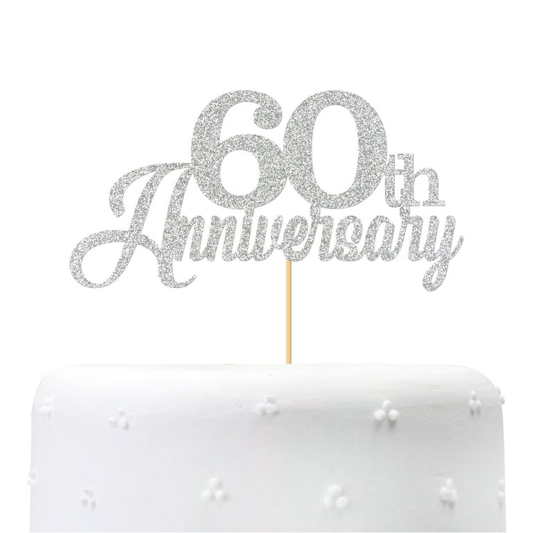 60th Anniv Cake Toppers Happy 60th Anniversary Cake Topper, 60 Wedding