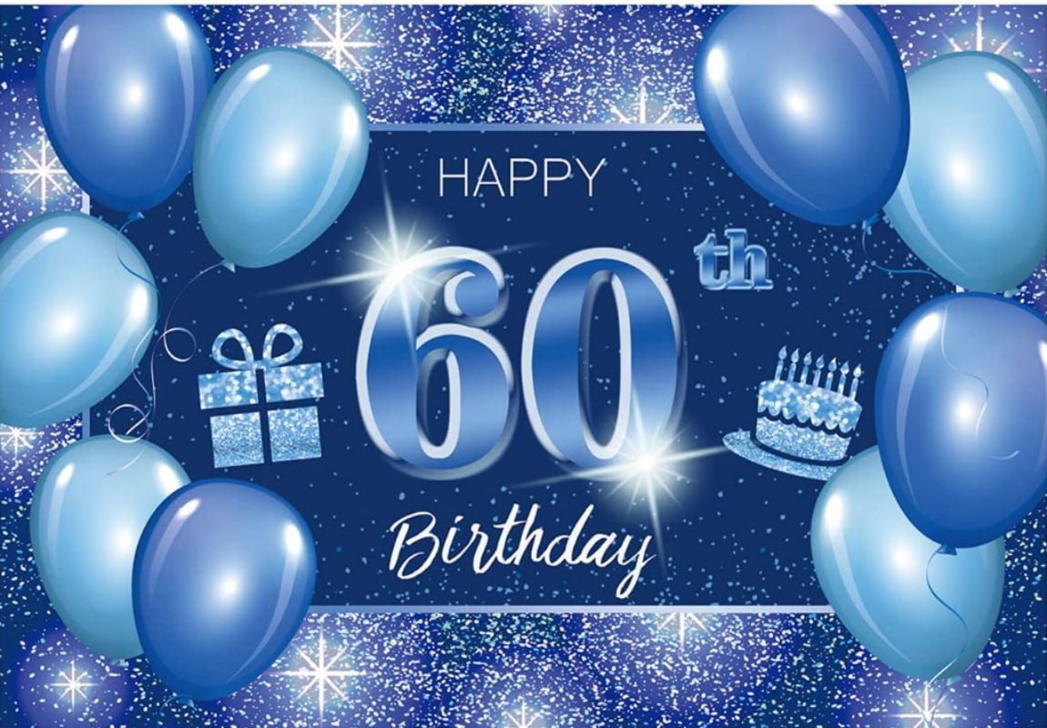 Happy 60th Birthday Banner Backdrop ration Women Rose Gold Party ...