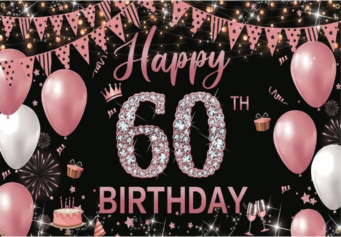 Happy 60th Birthday Golden ration Background Man Photography Backdrops ...