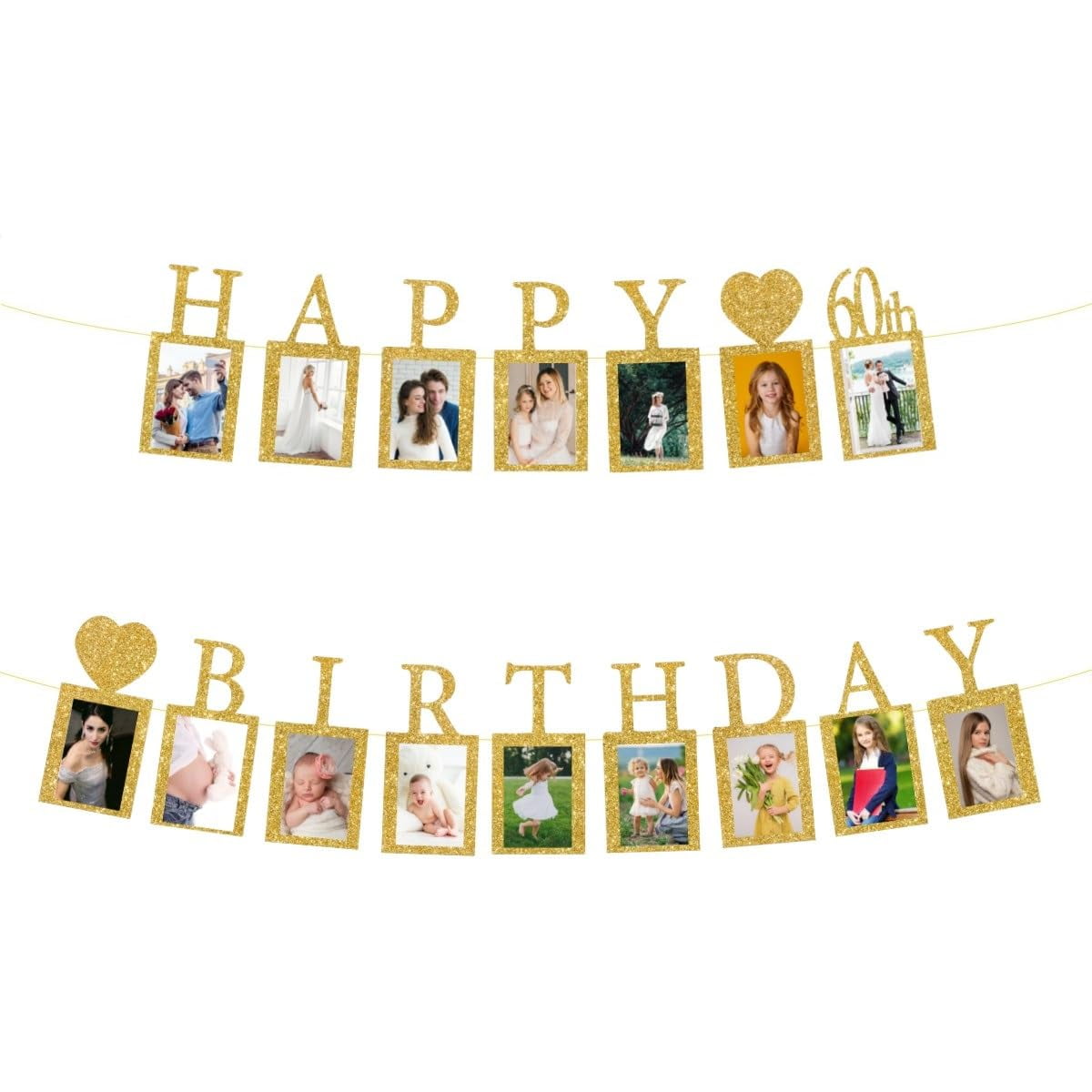 Happy 60th BirthdayTRDN Photo Banner 60 Year Old Party Decorations ...