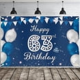 Happy 63rd Birthday Banner, Blue Silver Party Decorations for Men, 63 ...