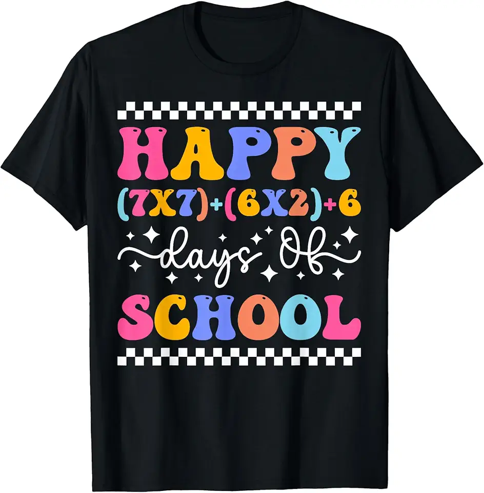 Happy 67 Days of School Math Teacher Students Six Seven Meme T-Shirt ...