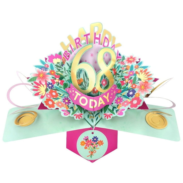 Happy 68th Birthday 68 Today Pop-Up Greeting Card Love Kate's Pop Up ...