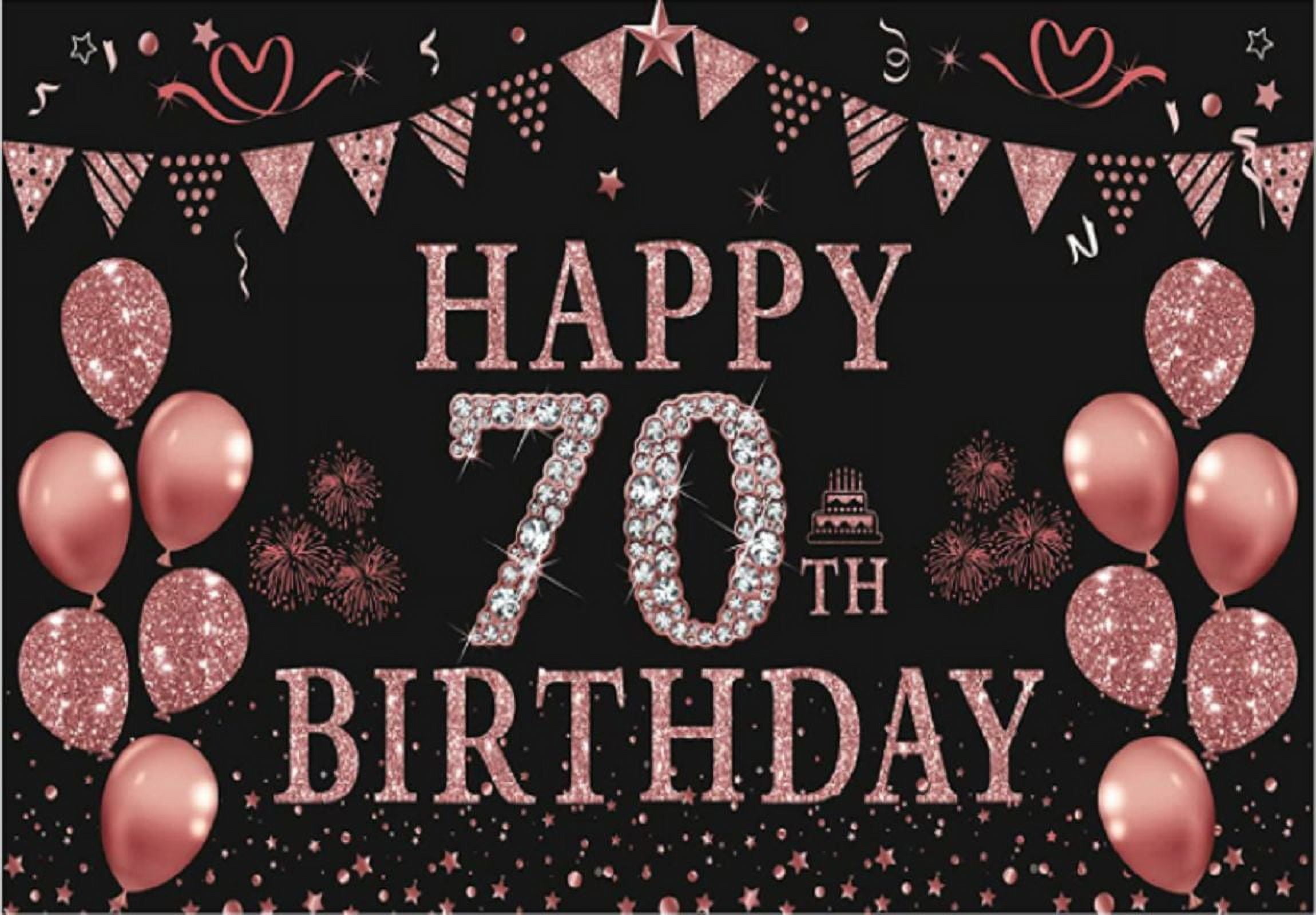 Happy 70th Birthday Background Photography Backdrops Red Photo Golden ...