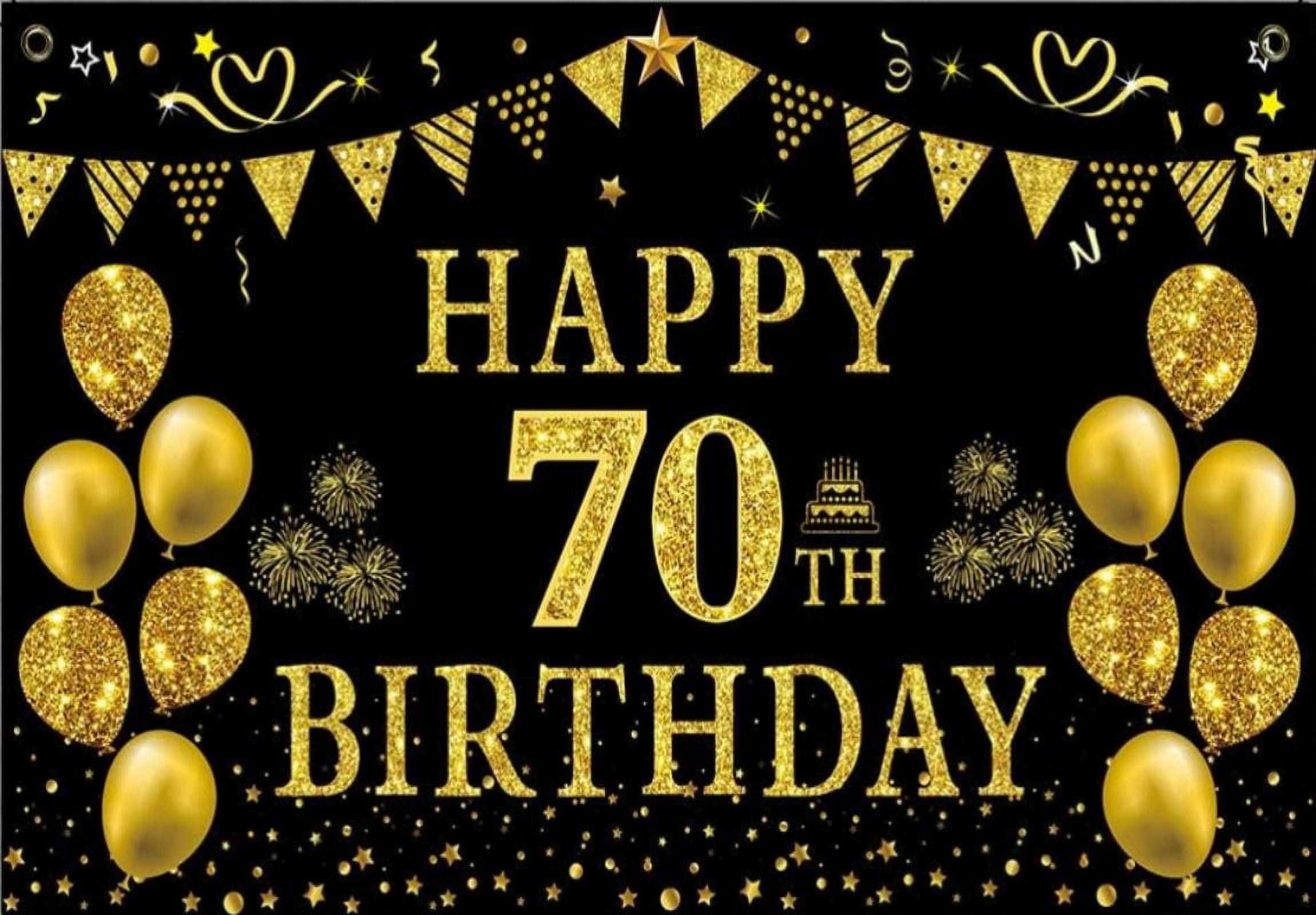 Happy 70th Birthday Banner Backdrop Sign Background 70 Birthday Party ...