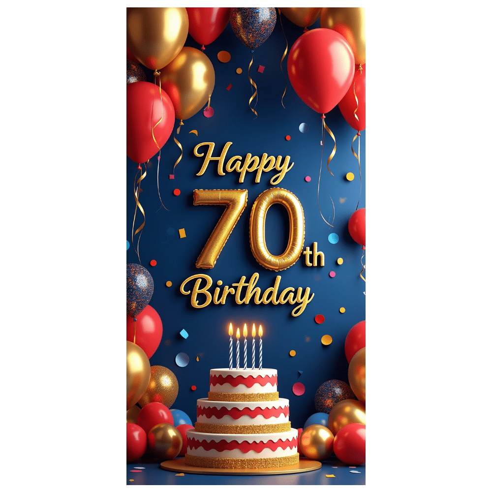 Happy 70th Birthday Banner Party Supplies Birthday Decorations Backdrop ...