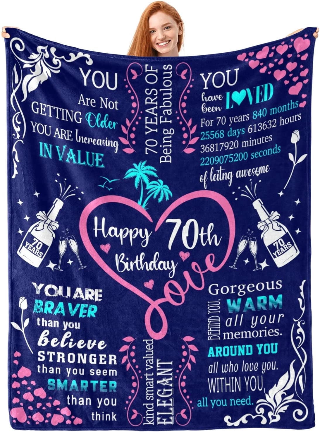 Happy 70th Birthday Blanket for Men 80"X 60", 1952 70th Birthday 70th ...