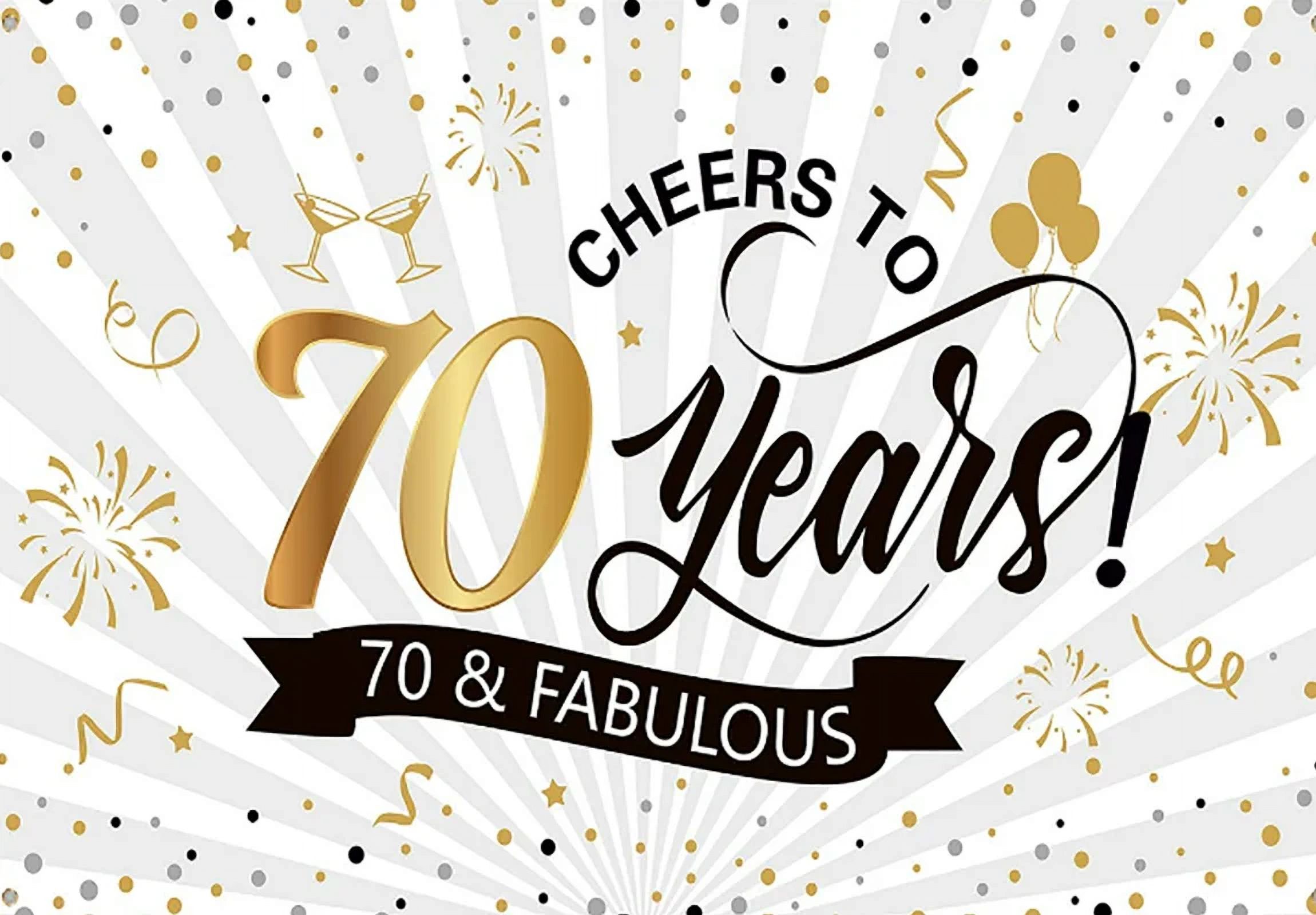 Happy 70th Birthday Party Backdrop Golden Dots Photography Background ...