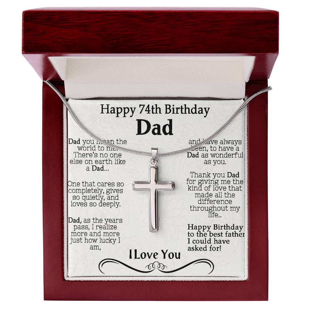 Happy 74th Birthday Necklace Gift for Dad, 74th Birthday Gifts for Men ...