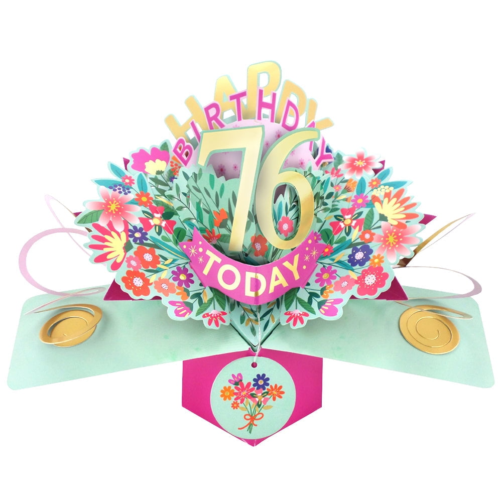 Happy 76th Birthday 76 Today Pop-Up Greeting Card Love Kate's Pop Up ...