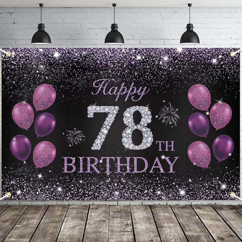 Happy 78th Birthday Banner, Happy Birthday Party Decorations, Birthday ...