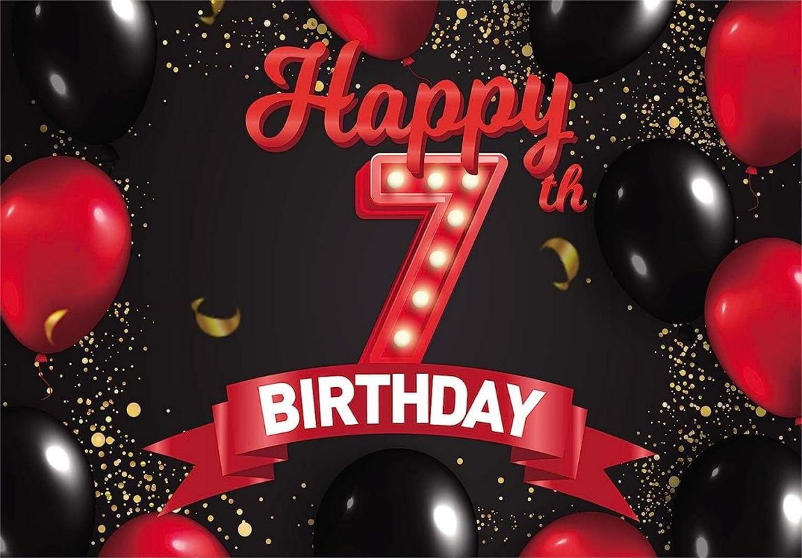Happy 7th Birthday Background Game ration Balloon Photography Backdrops ...