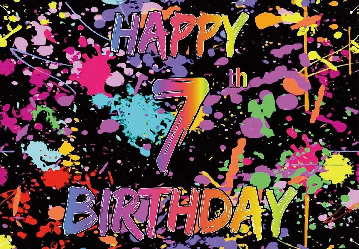 Happy 7th Birthday Background Game ration Balloon Photography Backdrops ...