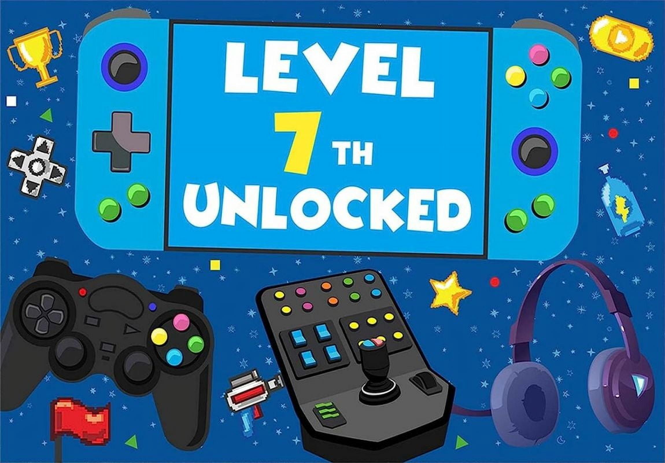 Happy 7th Birthday Background Game ration Balloon Photography Backdrops ...