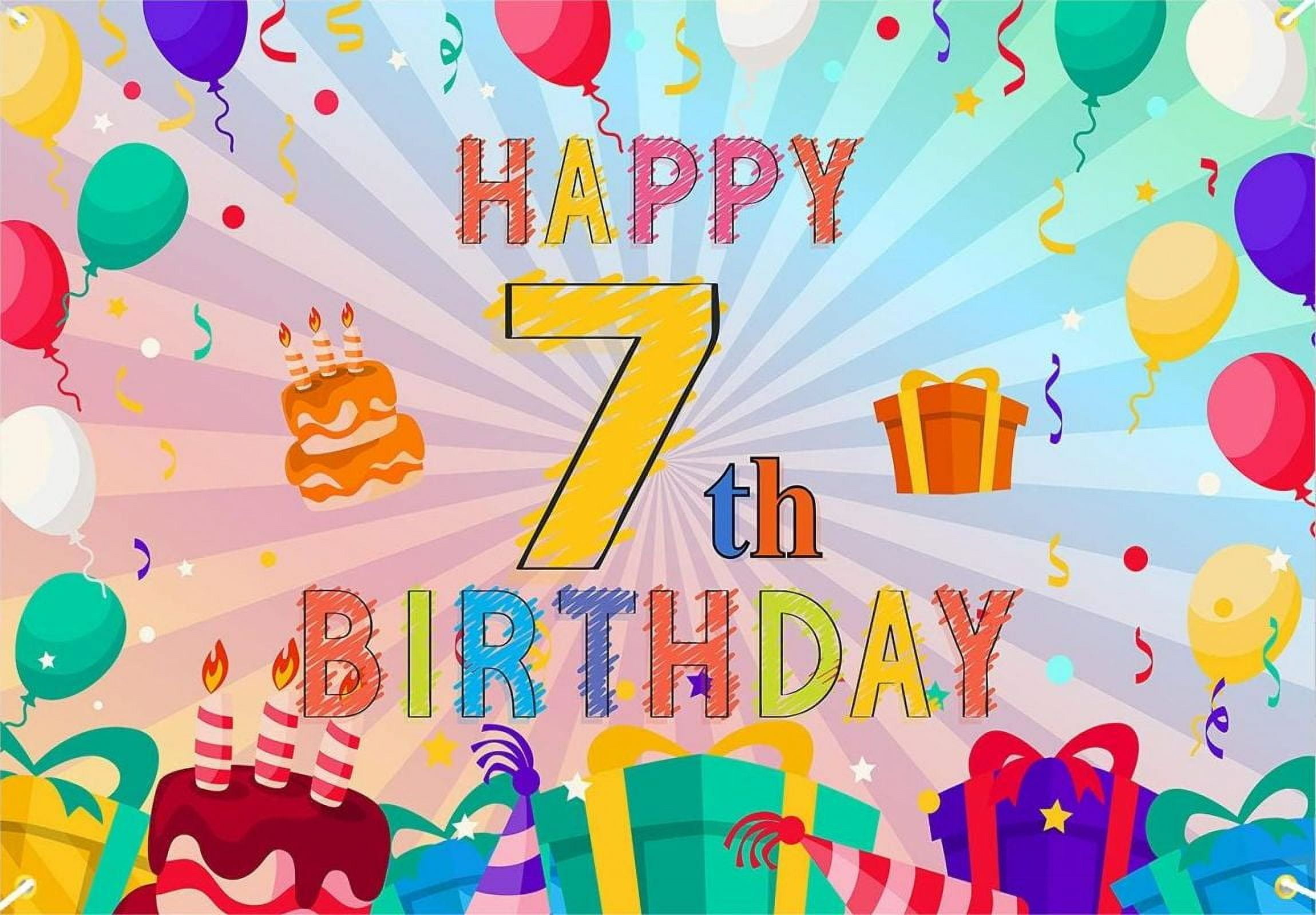 Happy 7th Birthday Background Game ration Balloon Photography Backdrops ...