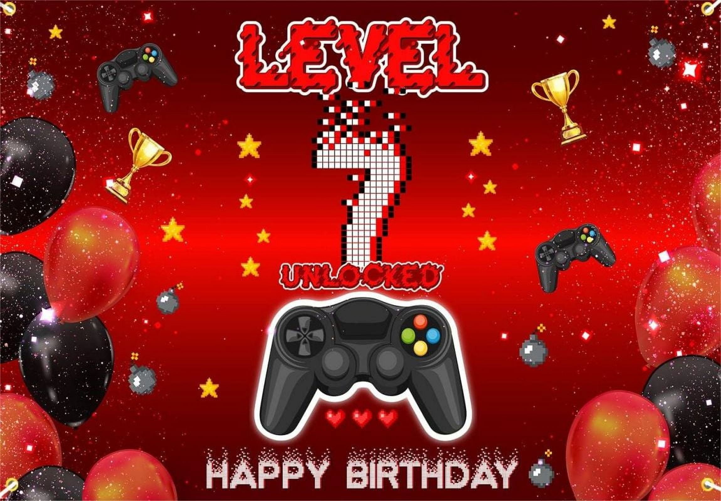 Happy 7th Birthday Background Game ration Balloon Photography Backdrops ...