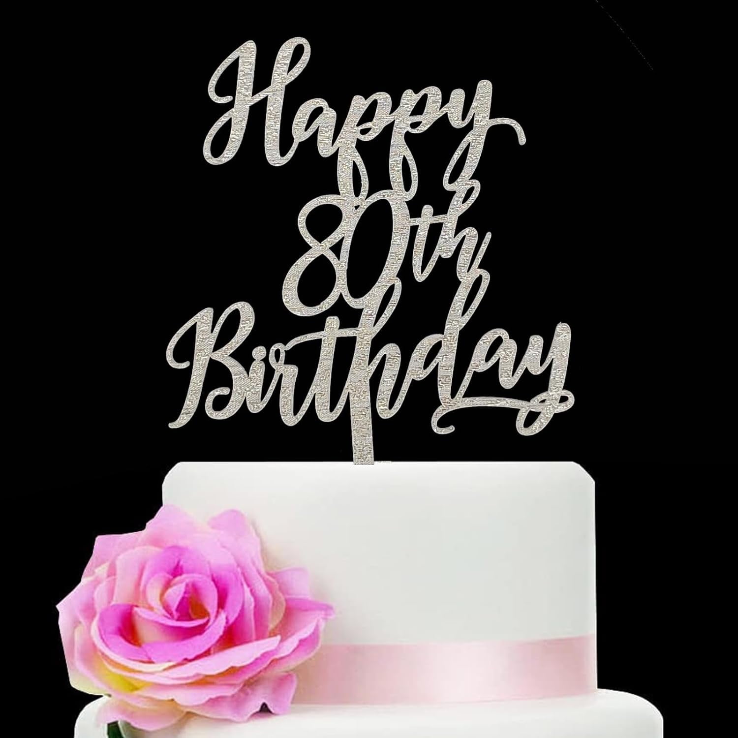 Happy 80th Birthday Cake Topper Celebrate 80 Years Of Life With This