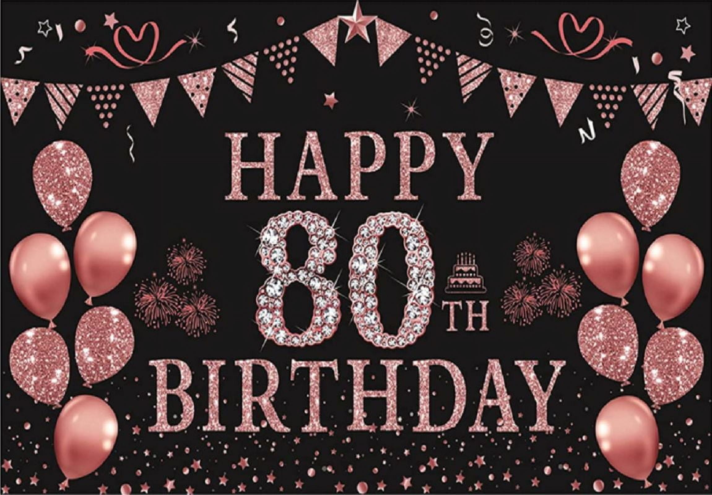 Happy 80th Birthday Gold 80 Years Old r Eighty Photography Backdrop ...
