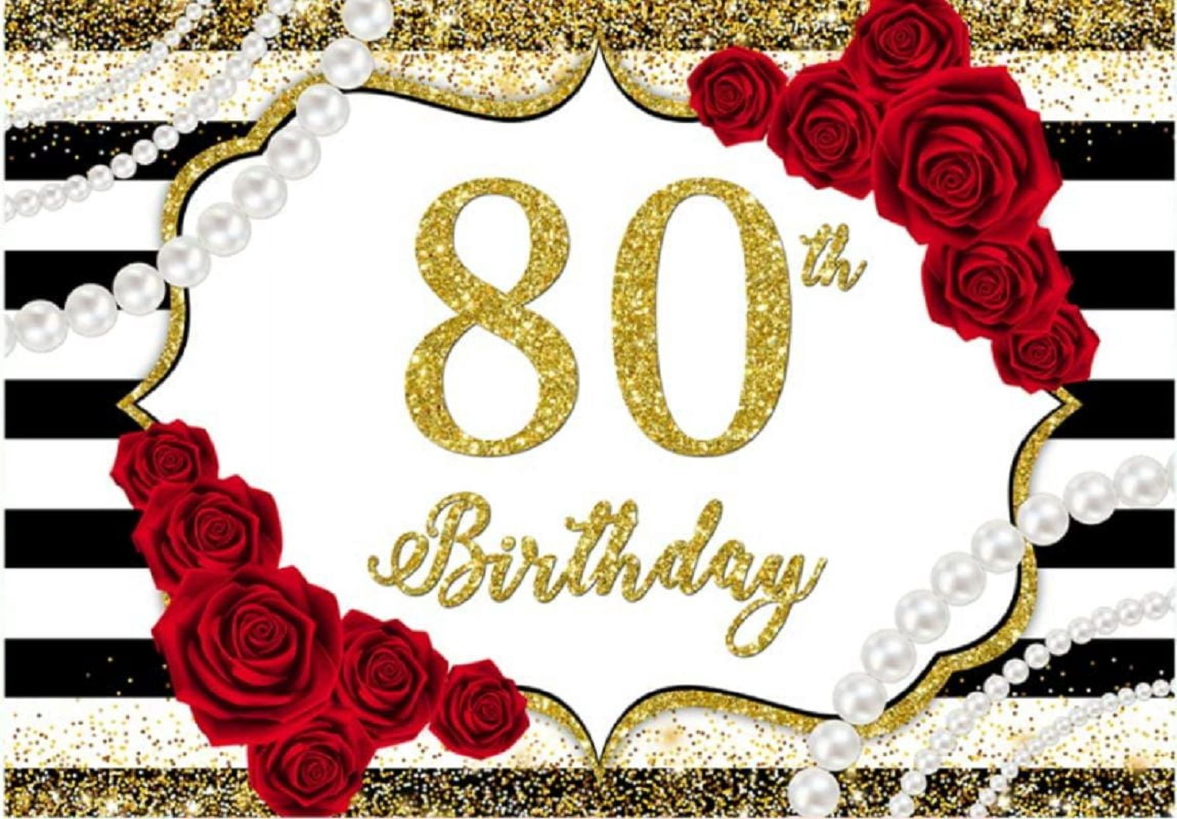 Happy 80th Birthday Gold 80 Years Old r Eighty Photography Backdrop ...