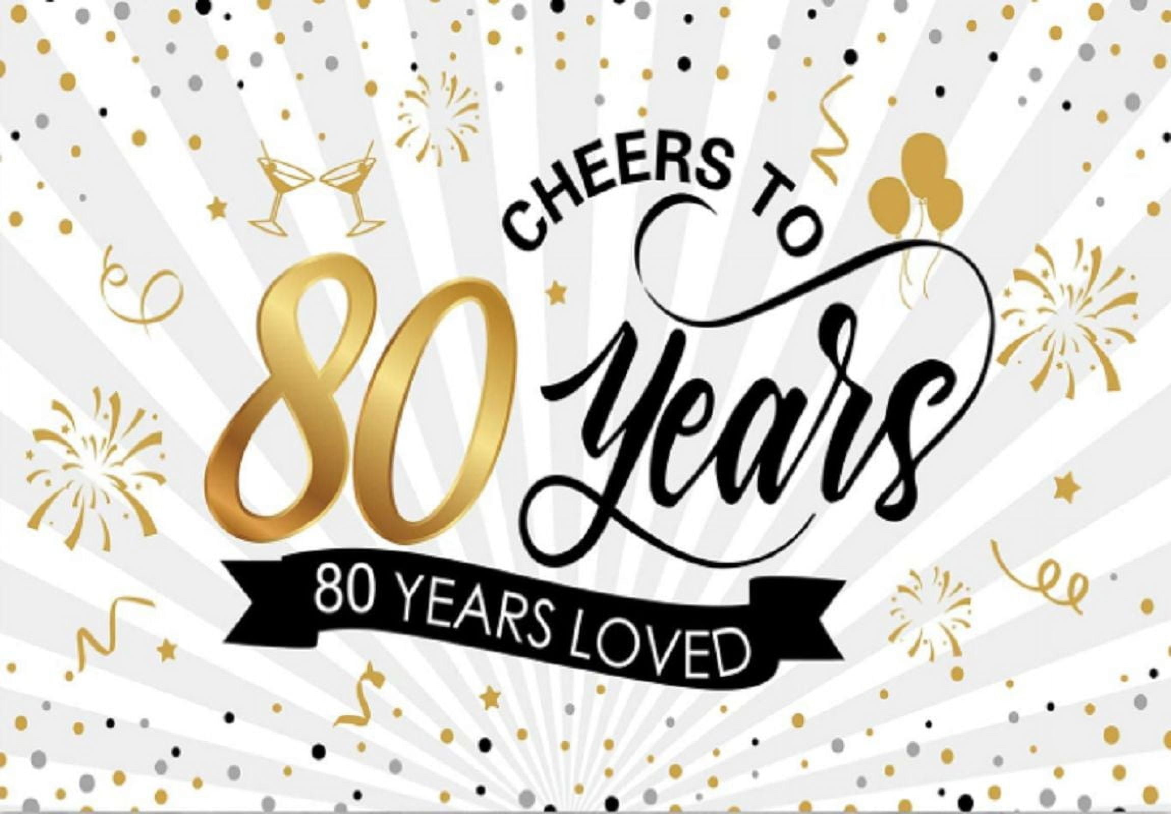 Happy 80th Birthday Gold 80 Years Old r Eighty Photography Backdrop ...