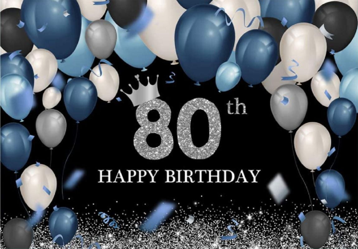 Happy 80th Birthday Photo Background Man Photography Backdrops Party ...