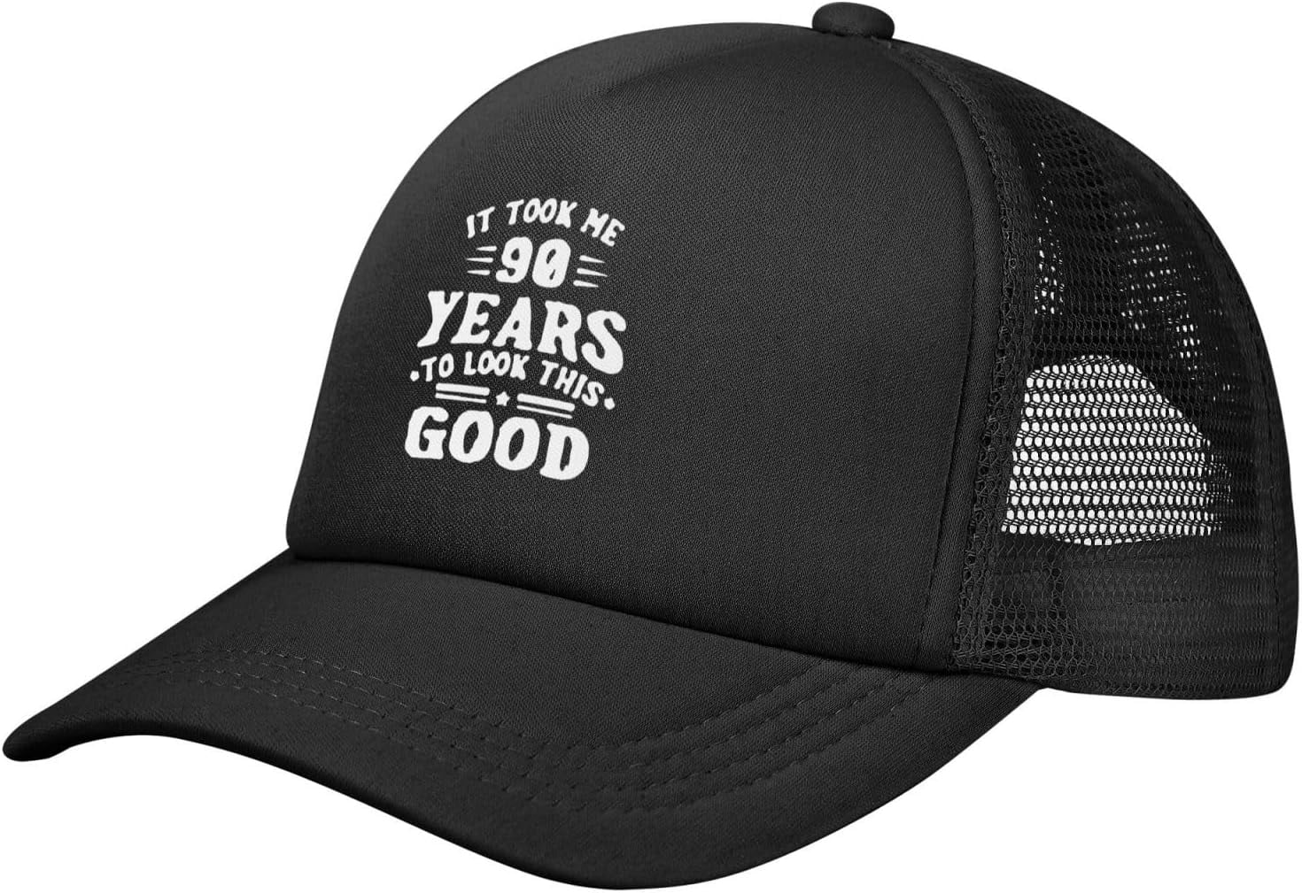 Happy 90th Birthday Baseball Cap Canvas Mesh-Back Cap - Walmart.com